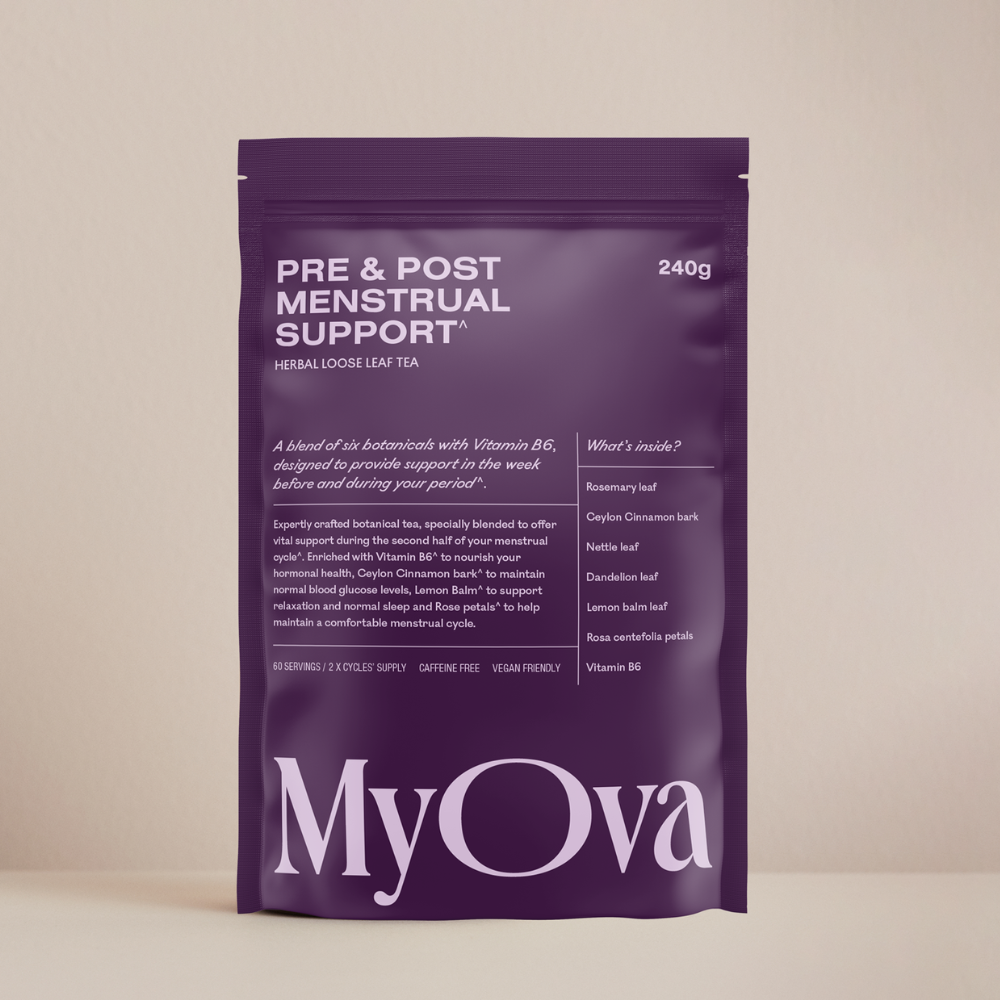 Pre + Post Menstural Botanical Tea From MyOva | Natural Cycle Support ...